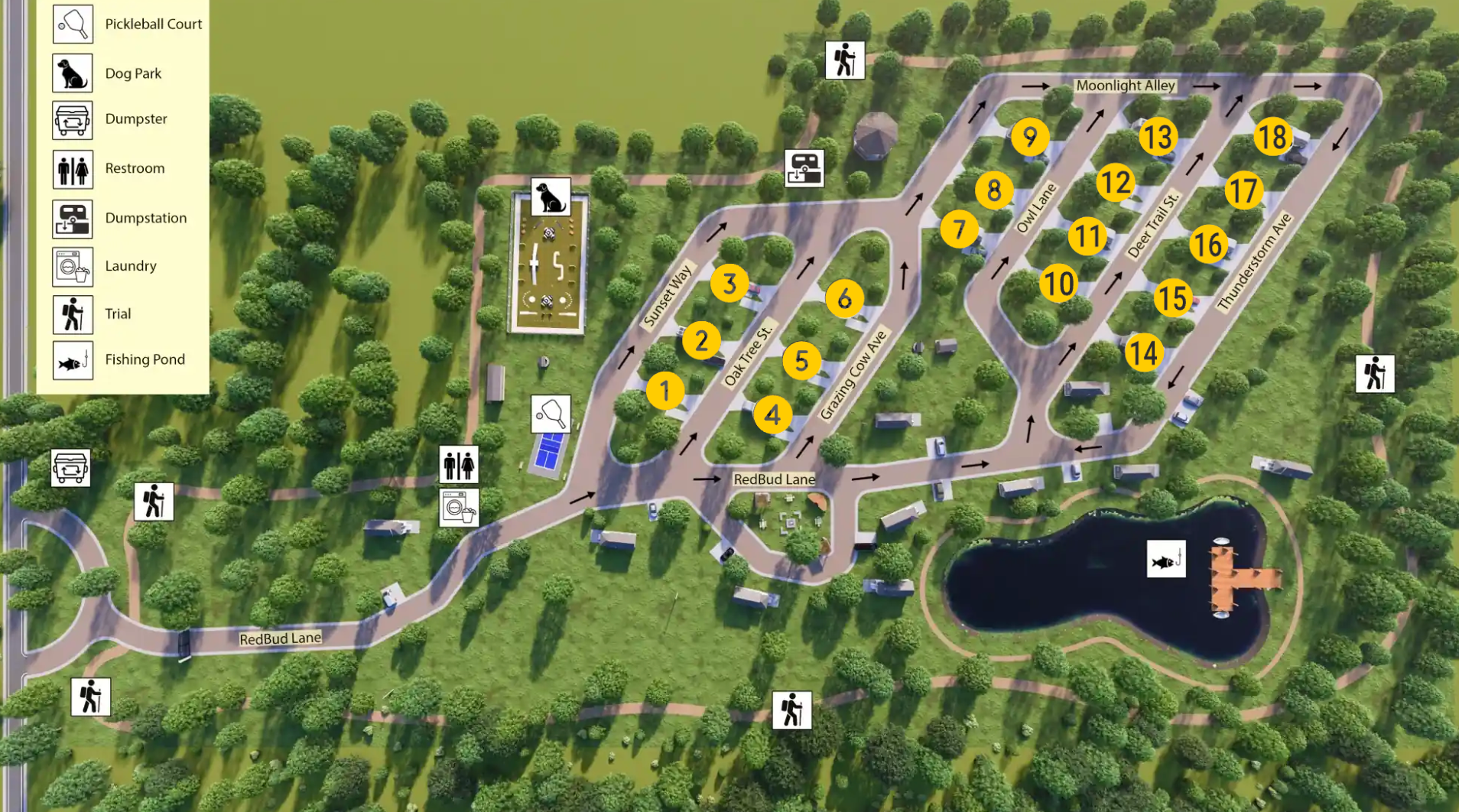 RV Park Map — Redbud Tiny Home & RV Resort
